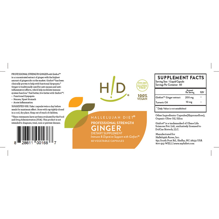 Professional Strength Ginger with Ginfort - Immune and Digestive Support